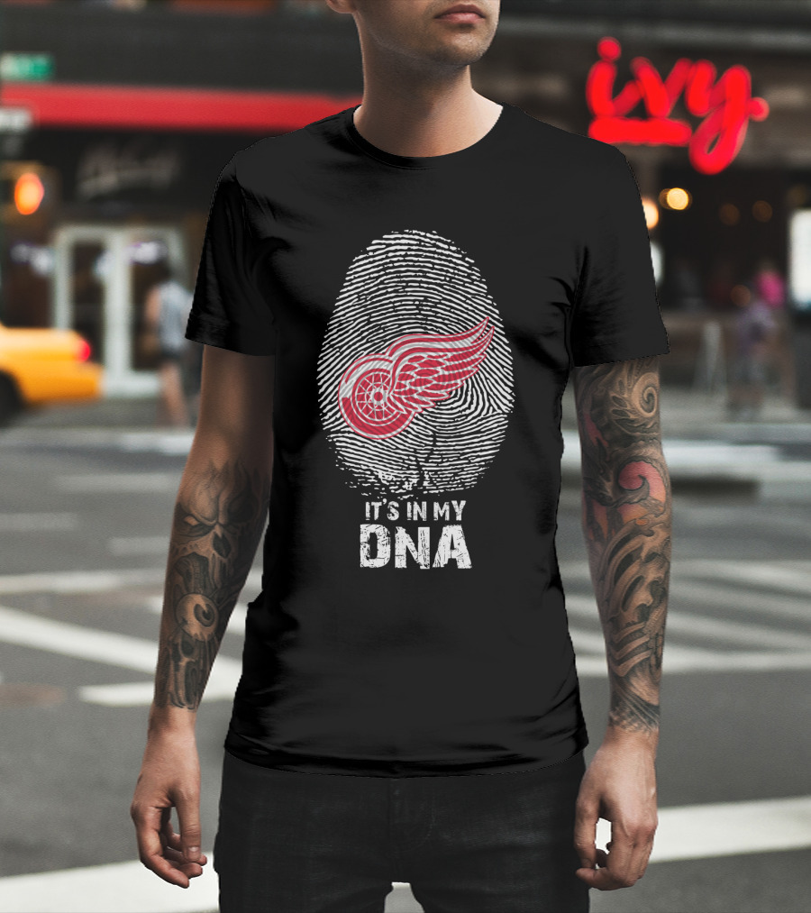 Red Wings It's In My DNA Fingerprint T-Shirt
