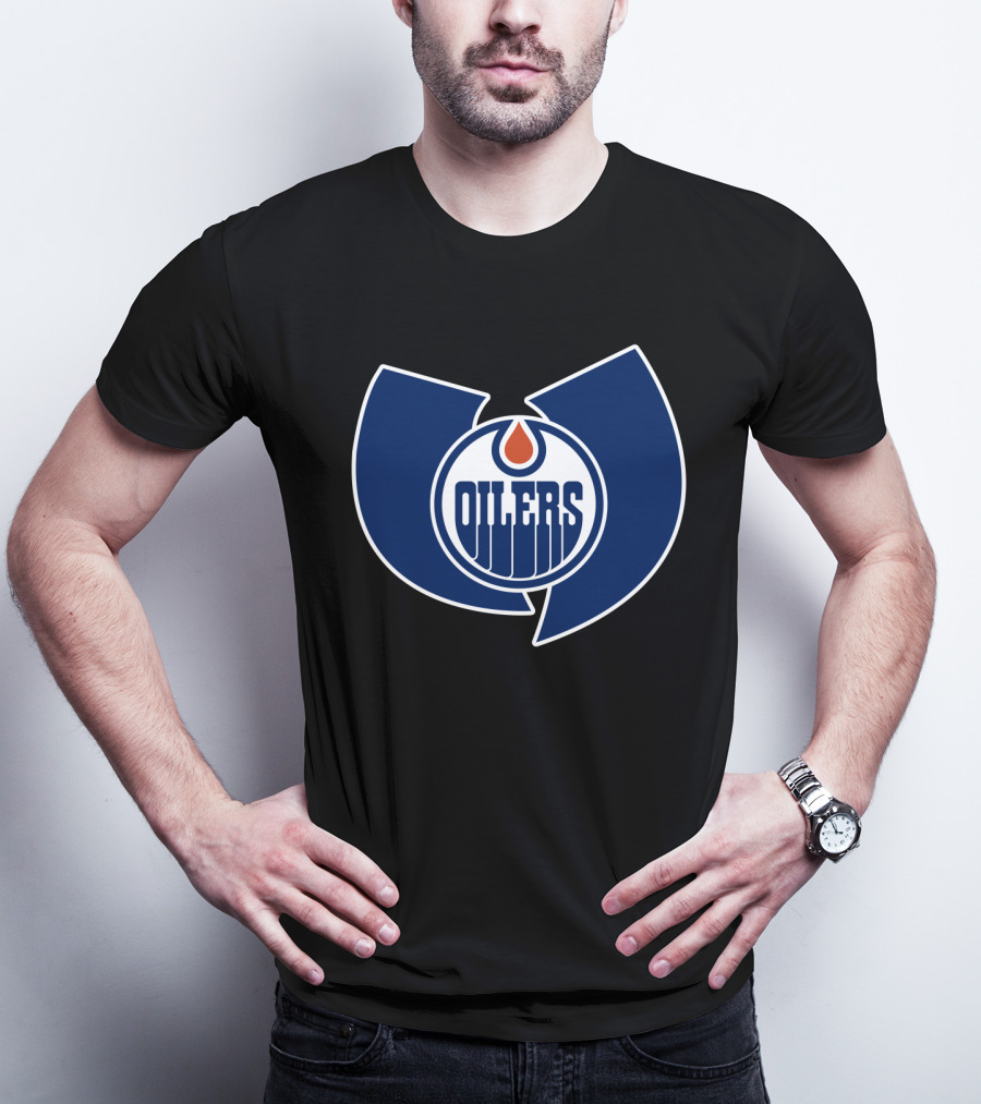 Edmonton Oilers Wu Tang Clan Logo Crossover T-Shirt