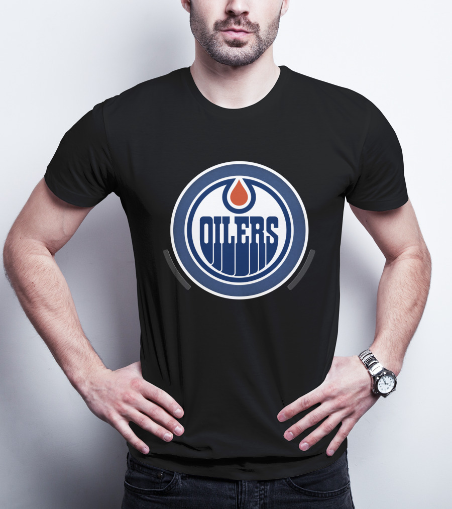 Edmonton Oilers Power Decal Logo Badge T-Shirt
