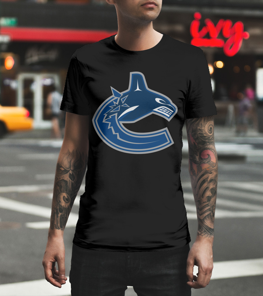 Vancouver Canucks Orca NHL Logo Crest T-Shirt