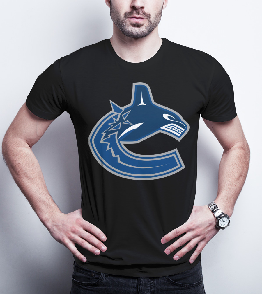 Vancouver Canucks Orca NHL Logo Crest T-Shirt