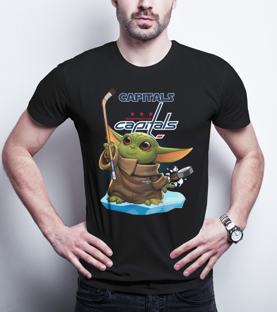 Capitals Baby Yoda Washington Capitals Hockey Star Wars Mashup T-Shirt