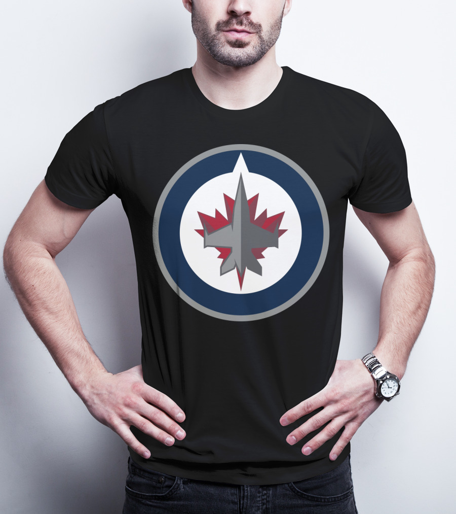 Winnipeg Jets Circle Logo With Jet And Maple Leaf T-Shirt