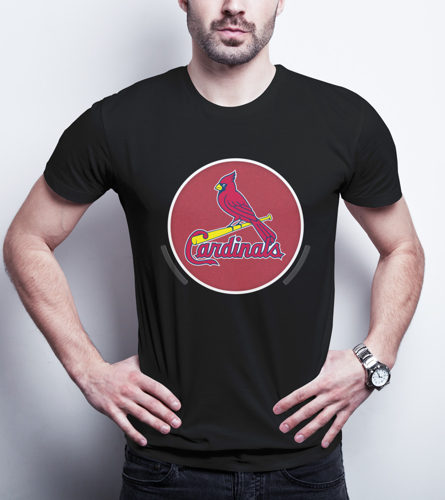 St Louis Cardinals Baseball Logo Red Bird Bat T-Shirt