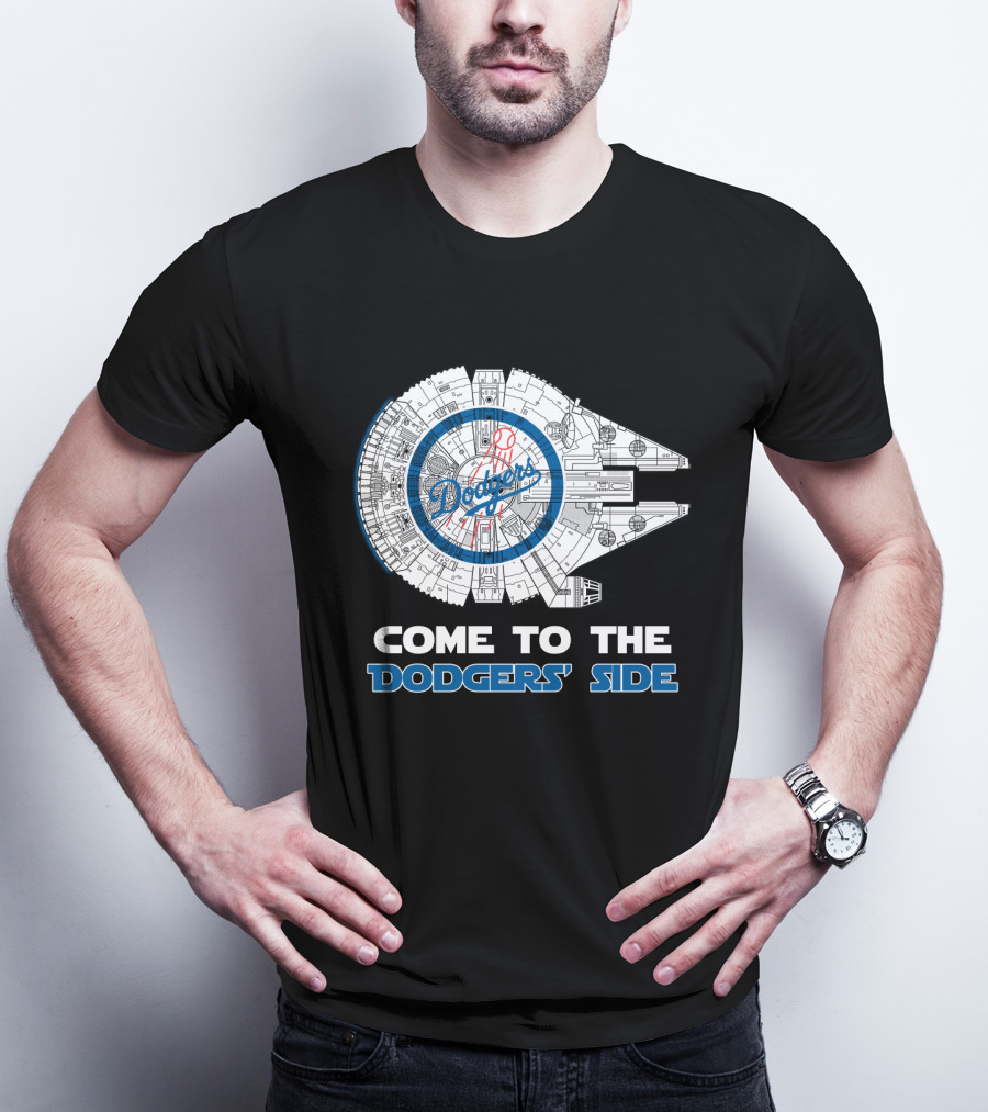 Los Angeles Dodgers Millennium Falcon Come To The Dodgers' Side T-Shirt