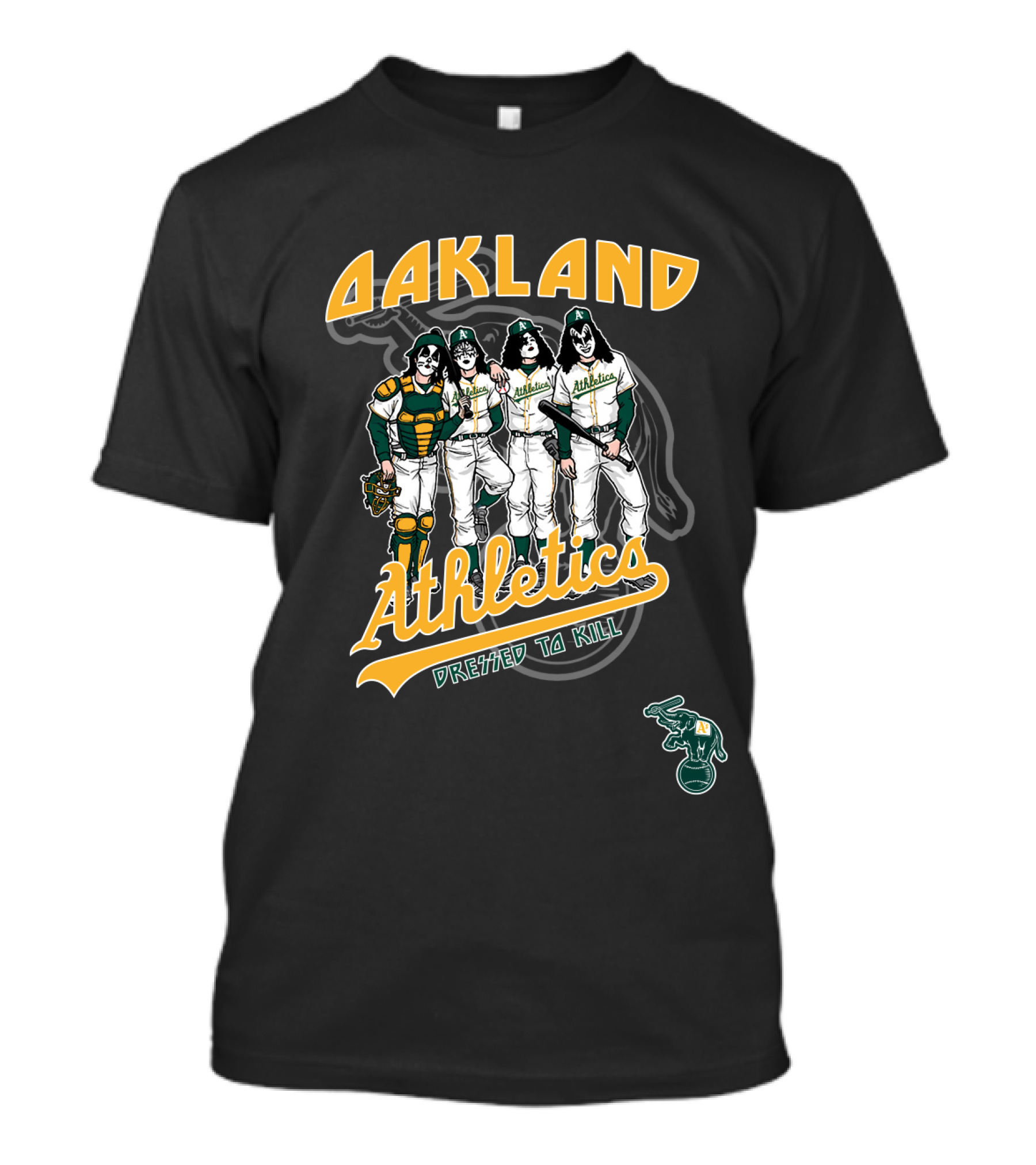 Oakland Athletics Dressed To Kill KISS Style Baseball Players T-Shirt