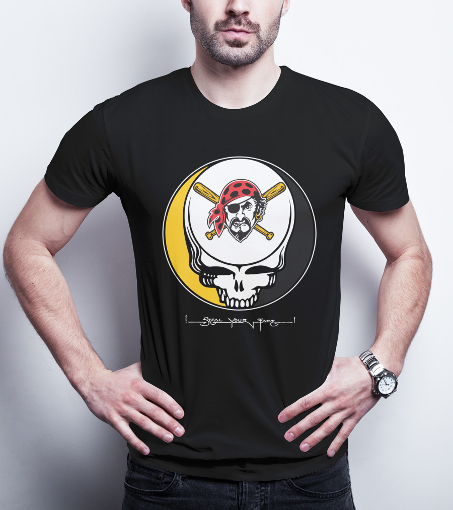 Grateful Dead Steal Your Face Pittsburgh Pirates Skull T-Shirt