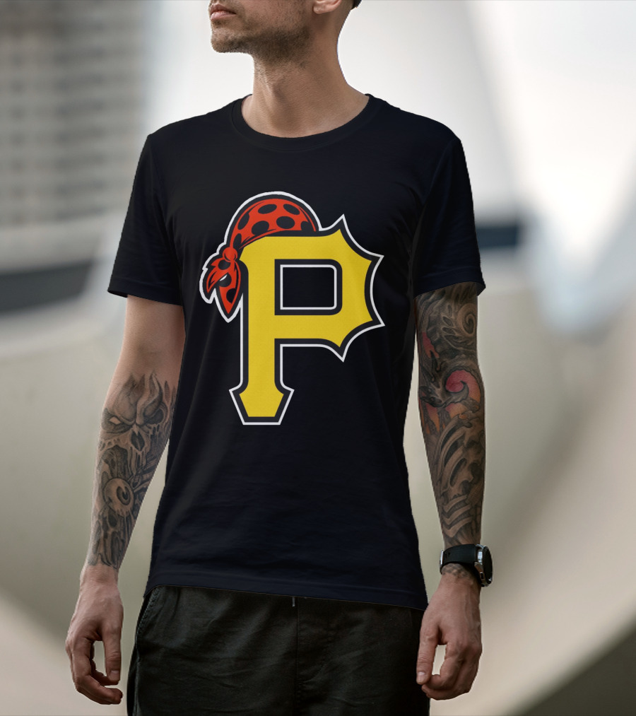 Pittsburgh Pirates Logo With Pirate Hat And Yellow P T-Shirt