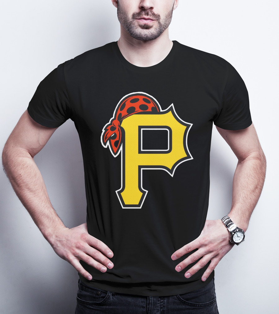 Pittsburgh Pirates Logo With Pirate Hat And Yellow P T-Shirt
