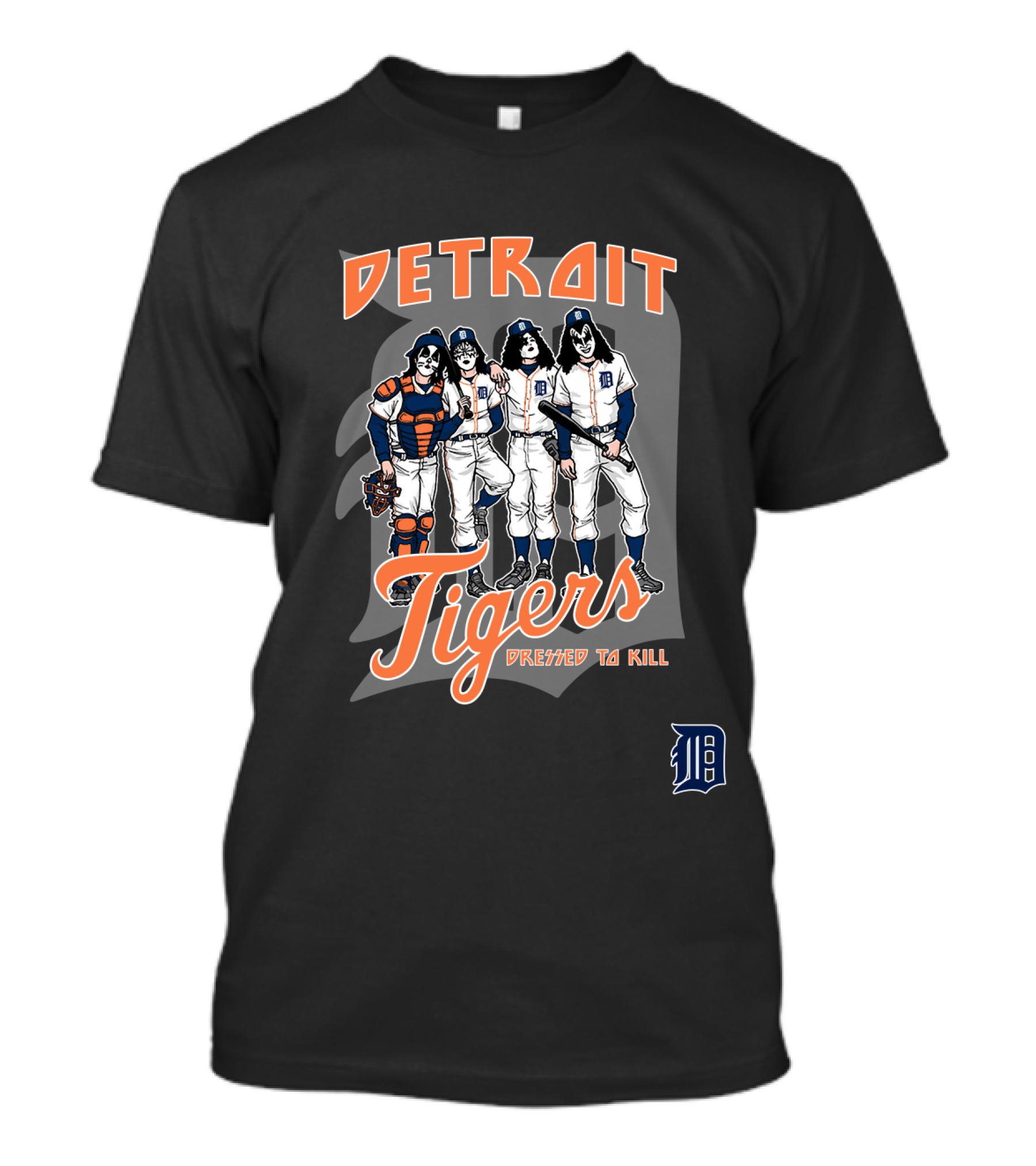 KISS Detroit Tigers Dressed To Kill Baseball Players T-Shirt