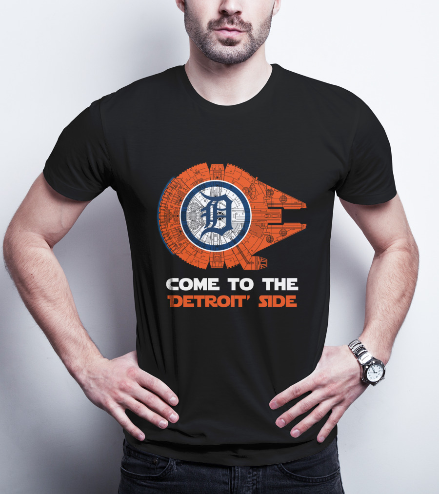 Detroit Tigers Come To The Detroit Side Millennium Falcon T-Shirt