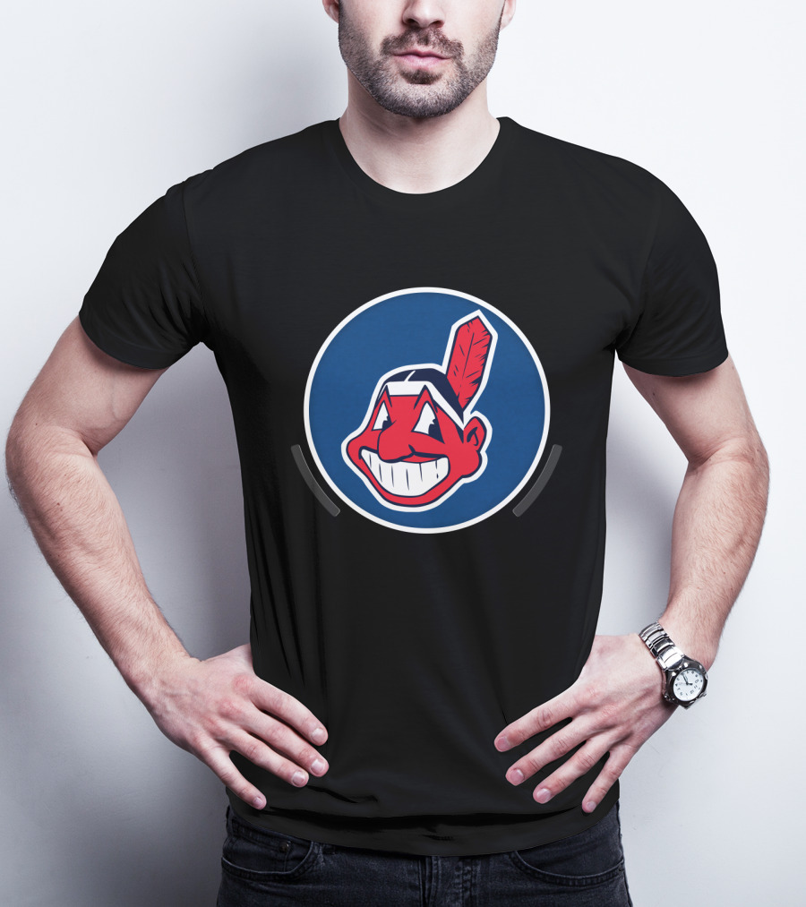 Cleveland Indians Chief Wahoo Icon Blue Circle T-Shirt