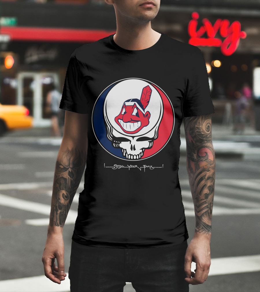 Grateful Dead Cleveland Indians Steal Your Face Icon T-Shirt