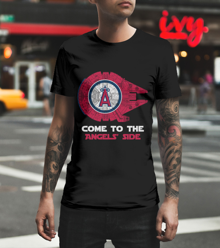 Come To The Angels' Side - Los Angeles Angels Millennium Falcon T-Shirt