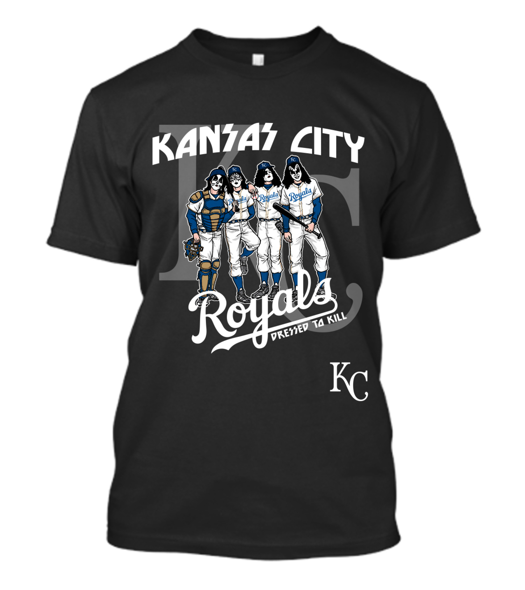 KISS Kansas City Royals Dressed To Kill KC T-Shirt