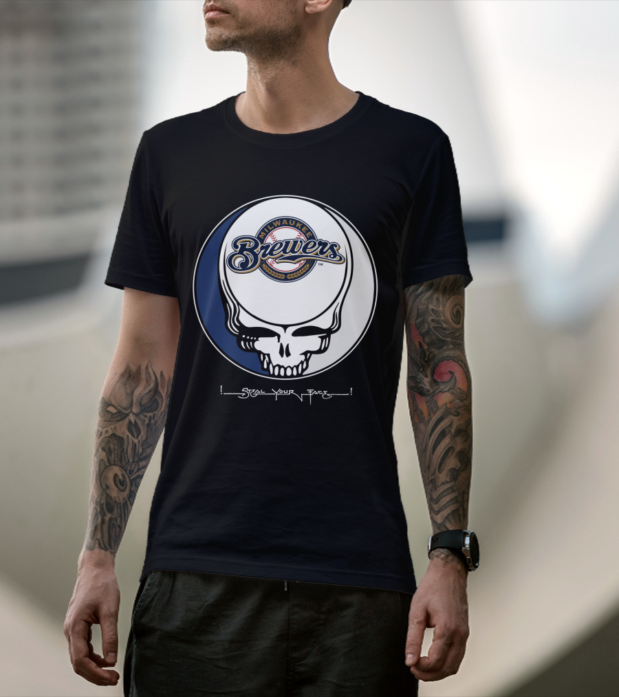 Milwaukee Brewers Steal Your Face Grateful Dead T-Shirt