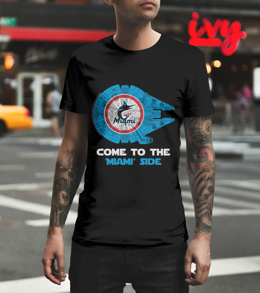 Miami Marlins Come To The Miami Side Millennium Falcon T-Shirt
