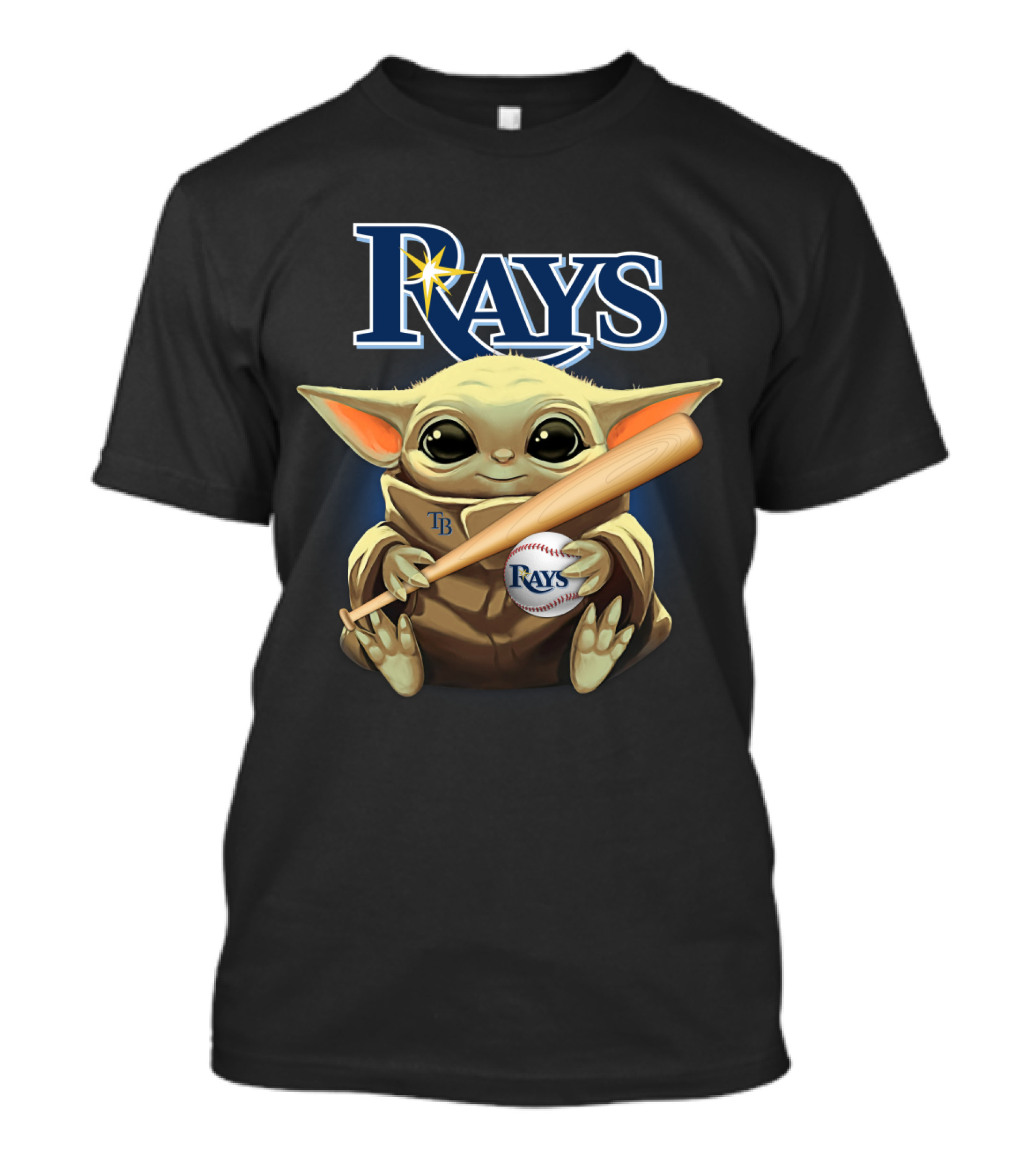 Rays Baby Yoda Baseball Bat Star Wars Crossover T-Shirt