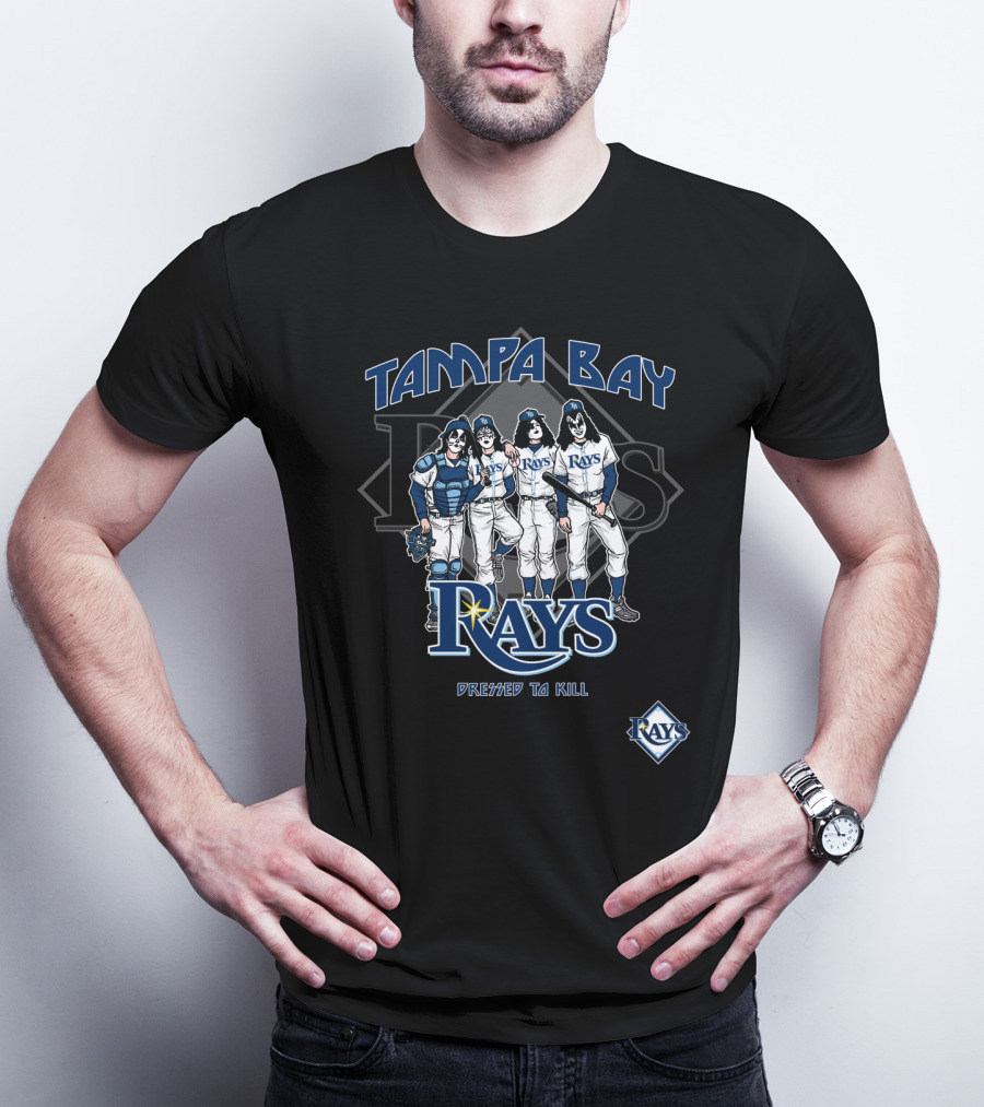 Tampa Bay Rays KISS Dressed To Kill Baseball Crossover T-Shirt