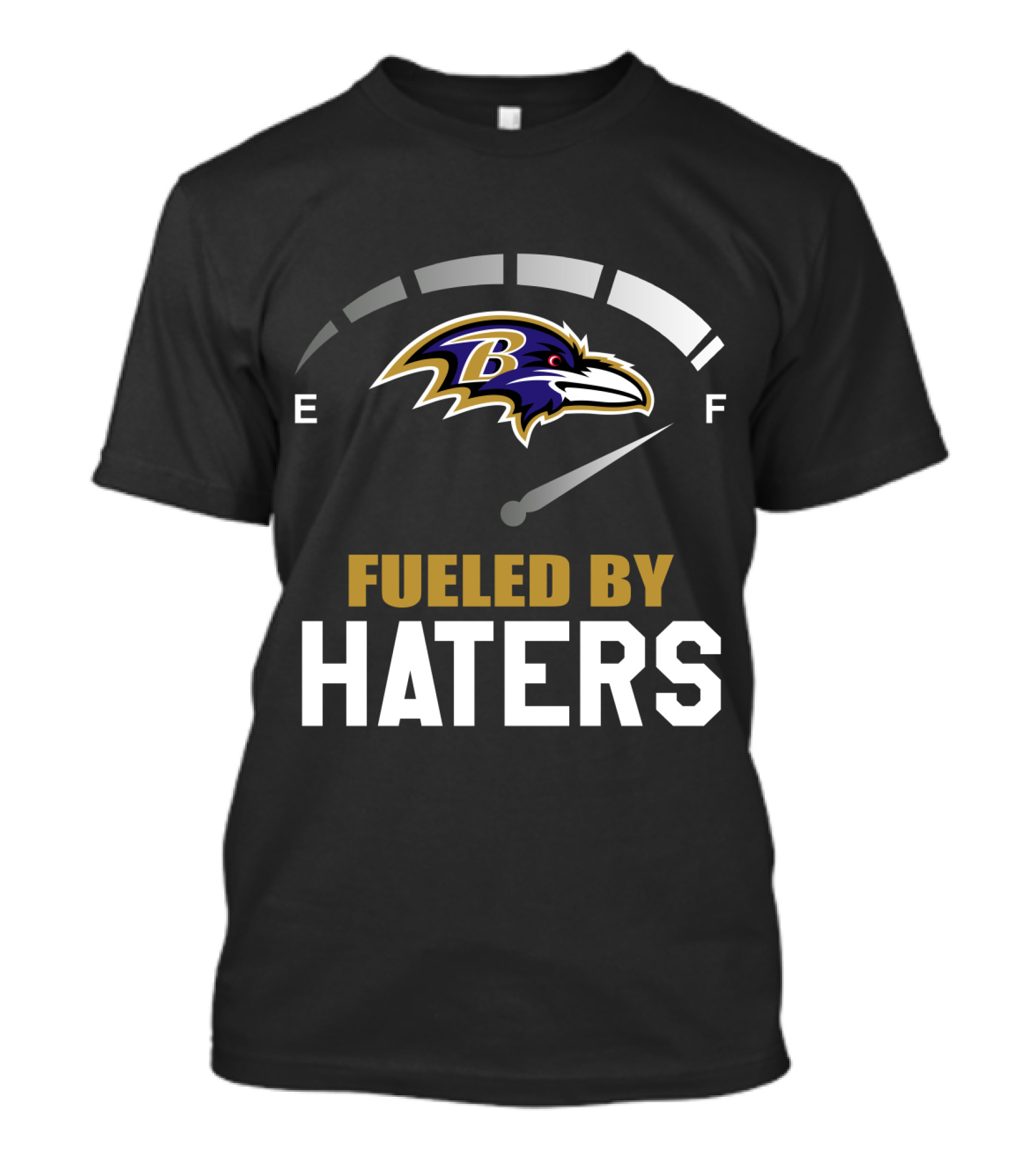 Fueled By Haters Baltimore Ravens Logo Fuel Gauge T-Shirt