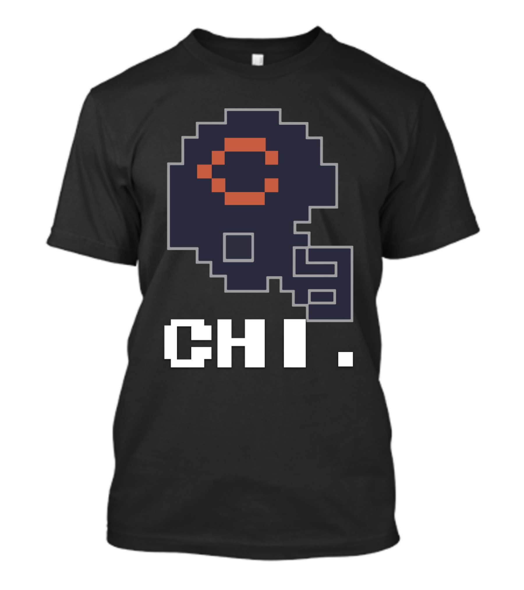 Chicago Bears Tecmo Bowl Retro Helmet Chi Pixel Art T-Shirt