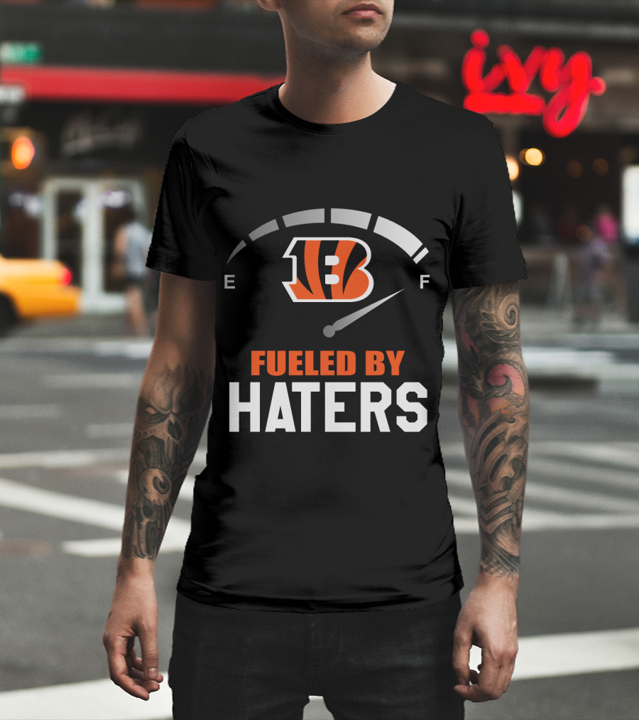 Cincinnati Bengals Fueled By Haters Gas Gauge T-Shirt