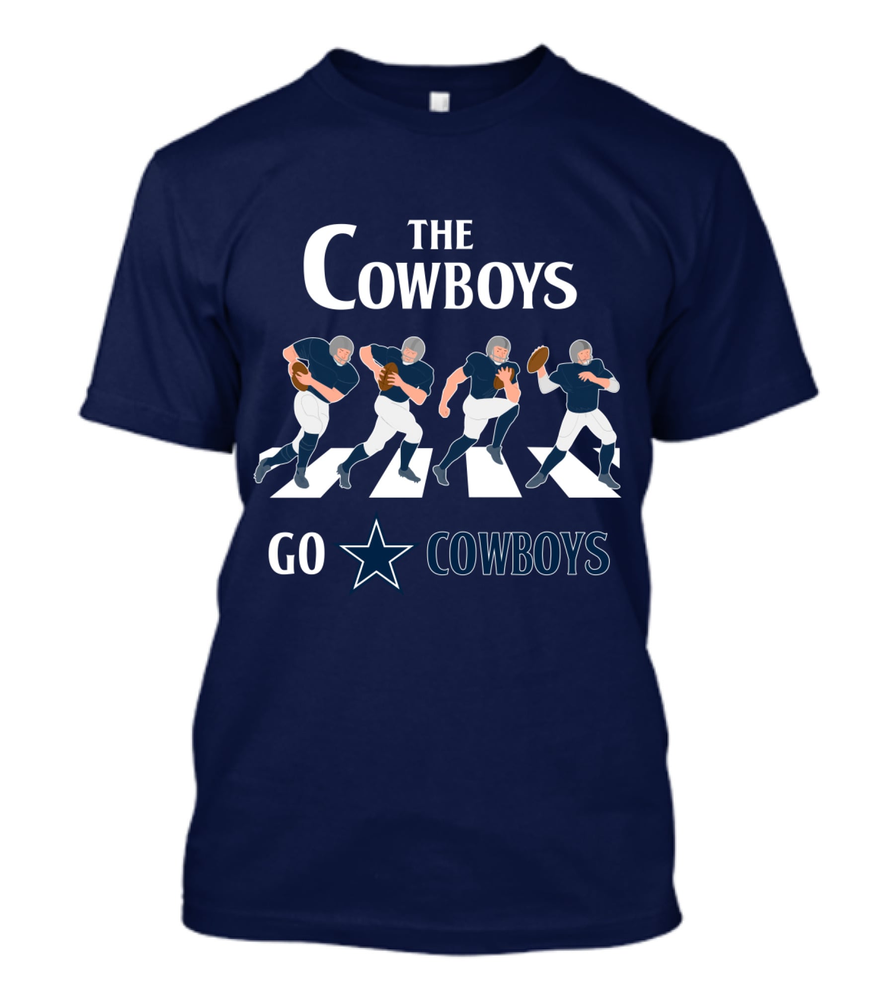 The Cowboys Go Cowboys Star Football Players Crossing T-Shirt