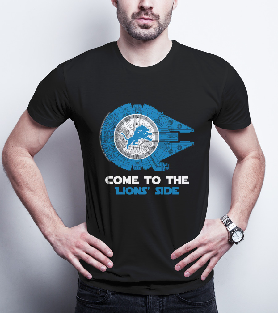 Come To The Lions' Side Millennium Falcon Detroit Lions T-Shirt