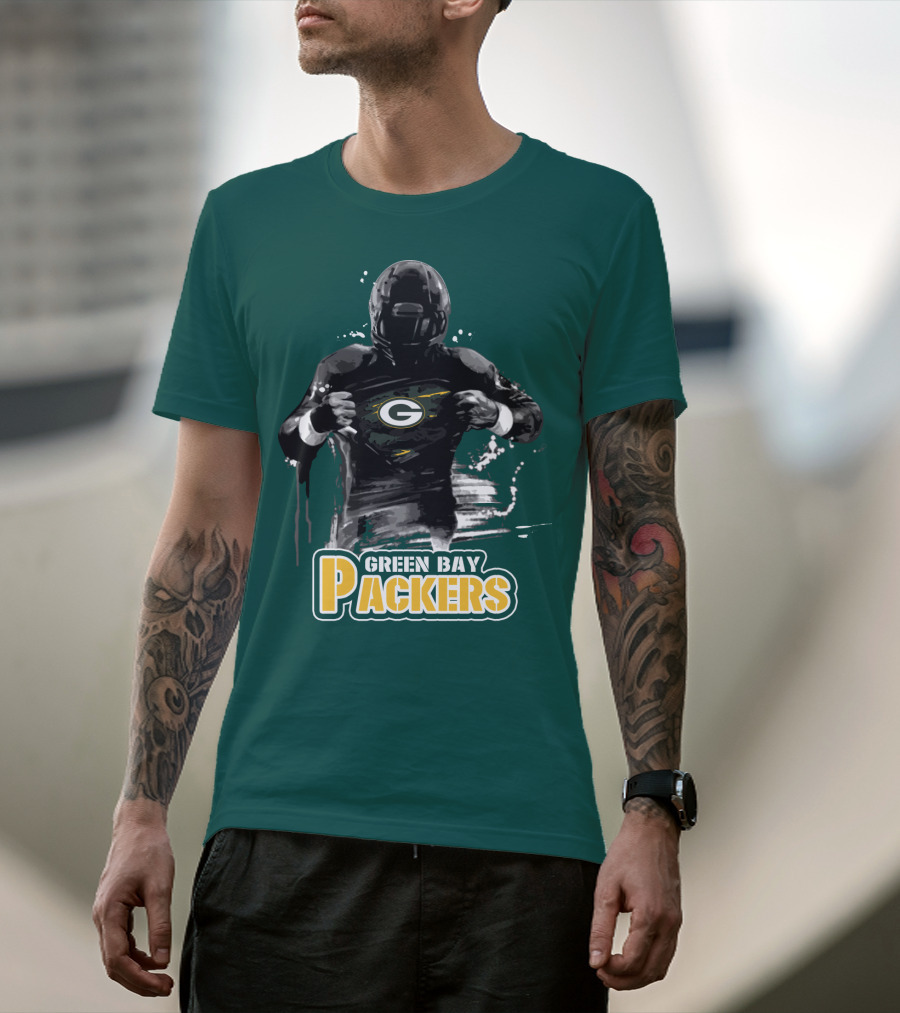 Green Bay Packers Superhero Football Player Iconic Team T-Shirt