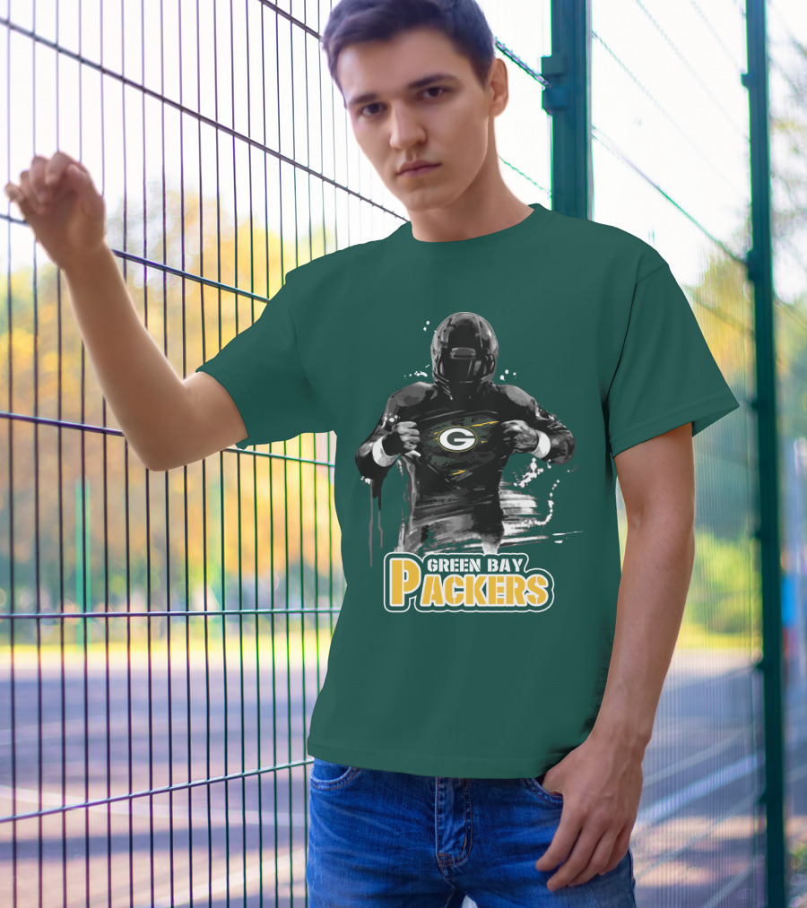 Green Bay Packers Superhero Football Player Iconic Team T-Shirt