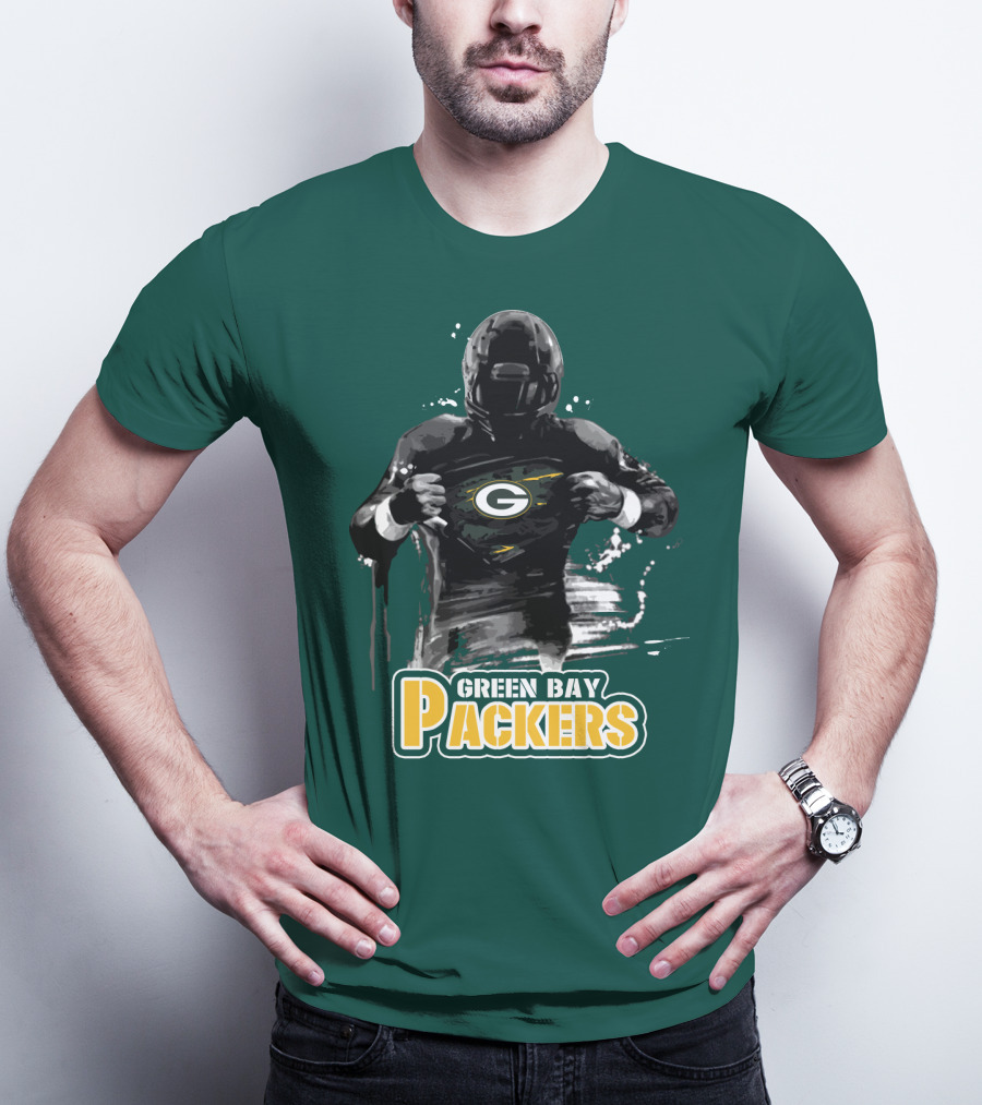 Green Bay Packers Superhero Football Player Iconic Team T-Shirt