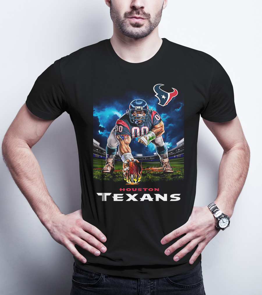 Houston Texans Football 3 Point Stance Nfl Stadium Team Spirit T-Shirt