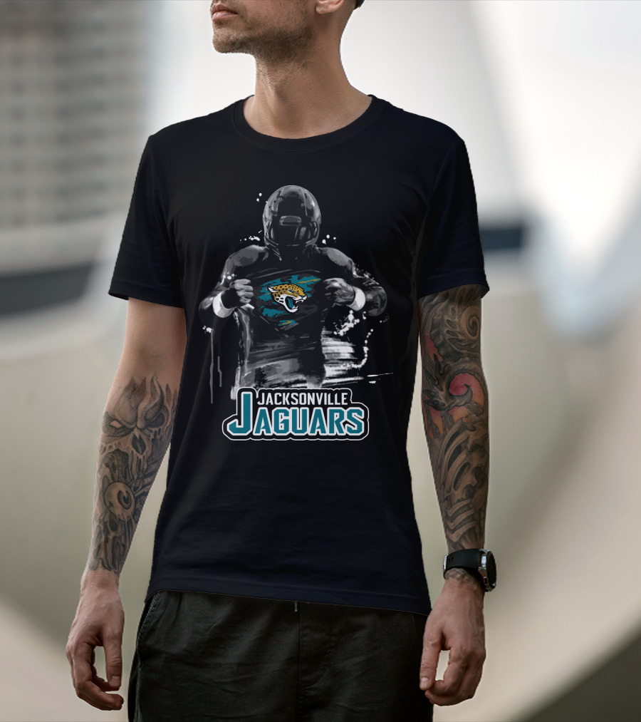 Jacksonville Jaguars Nfl Football Player In Action T-Shirt
