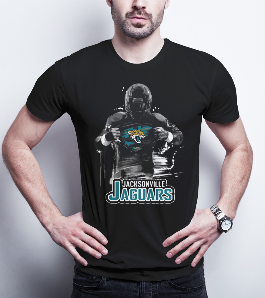 Jacksonville Jaguars Nfl Football Player In Action T-Shirt