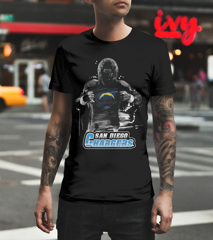 San Diego Chargers Football Hero Bold Lightning T-Shirt