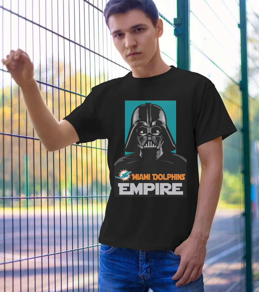 Miami Dolphins Empire Darth Vader Star Wars Crossover T-Shirt