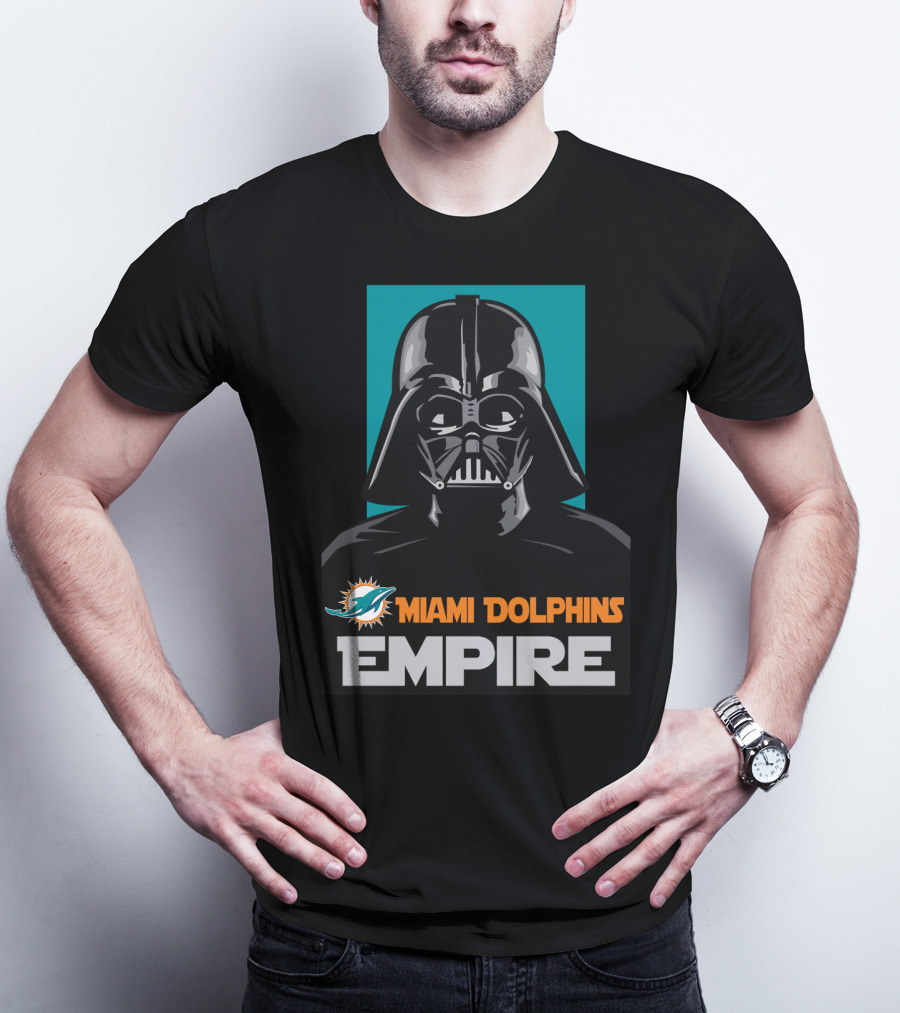 Miami Dolphins Empire Darth Vader Star Wars Crossover T-Shirt