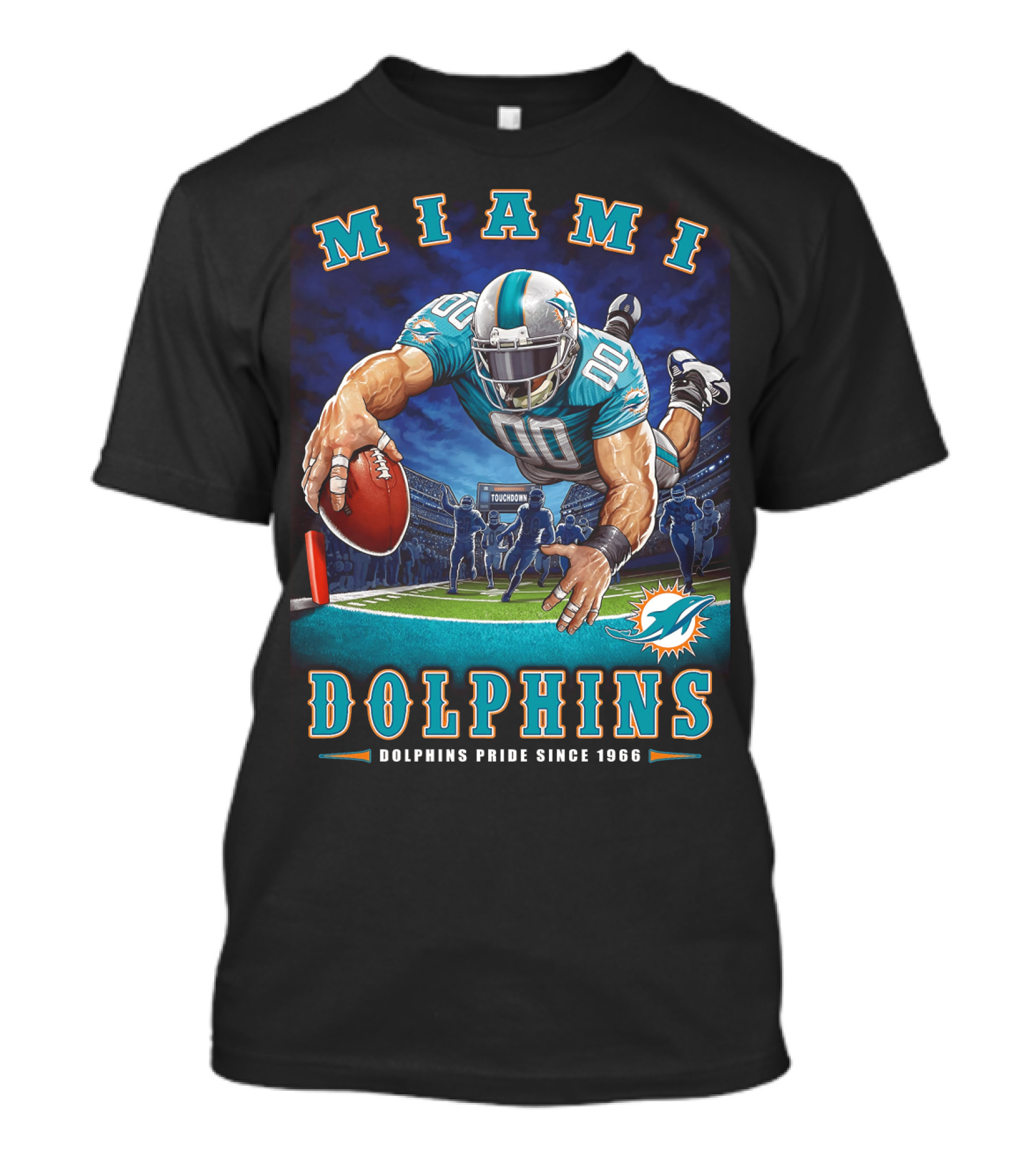 Miami Dolphins Pride Since 1966 Touchdown End Zone Nfl T-Shirt