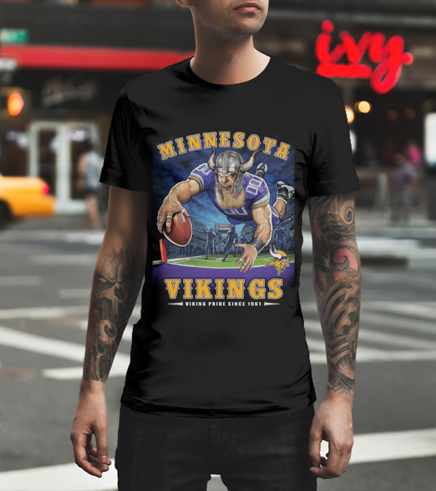 Minnesota Vikings Viking Pride Since 1961 End Zone Nfl Football T-Shirt