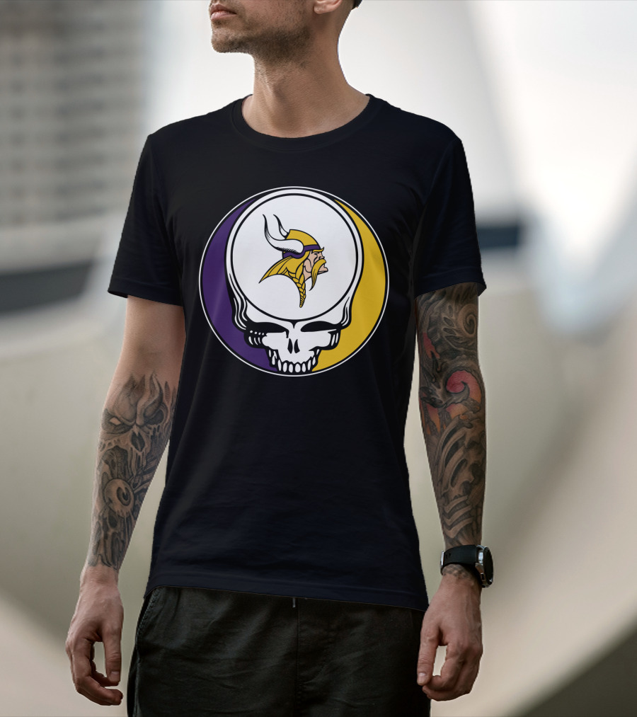 GRATEFUL DEAD Vikings Logo Skull Helmet T-Shirt