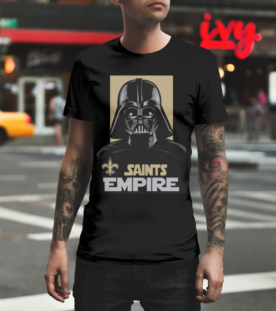 New Orleans Saints Empire Darth Vader Iconic Crossover Football T-Shirt