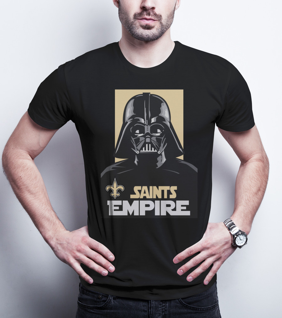 New Orleans Saints Empire Darth Vader Iconic Crossover Football T-Shirt