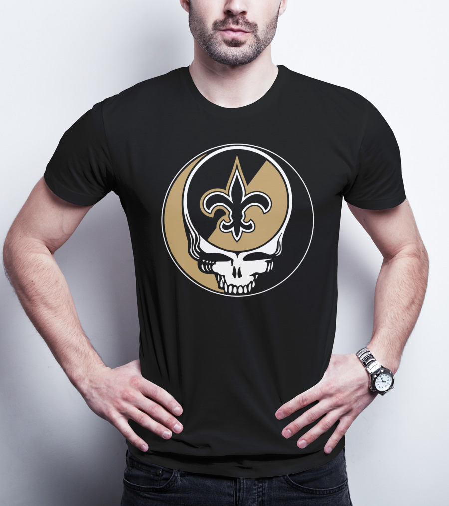 GRATEFUL DEAD Saints Skull Fleur-de-Lis T-Shirt