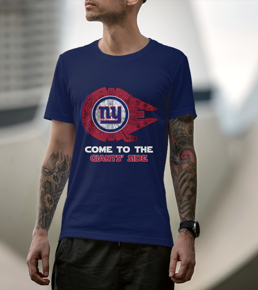 Come To The Giants' Side New York Giants Millennium Falcon T-Shirt