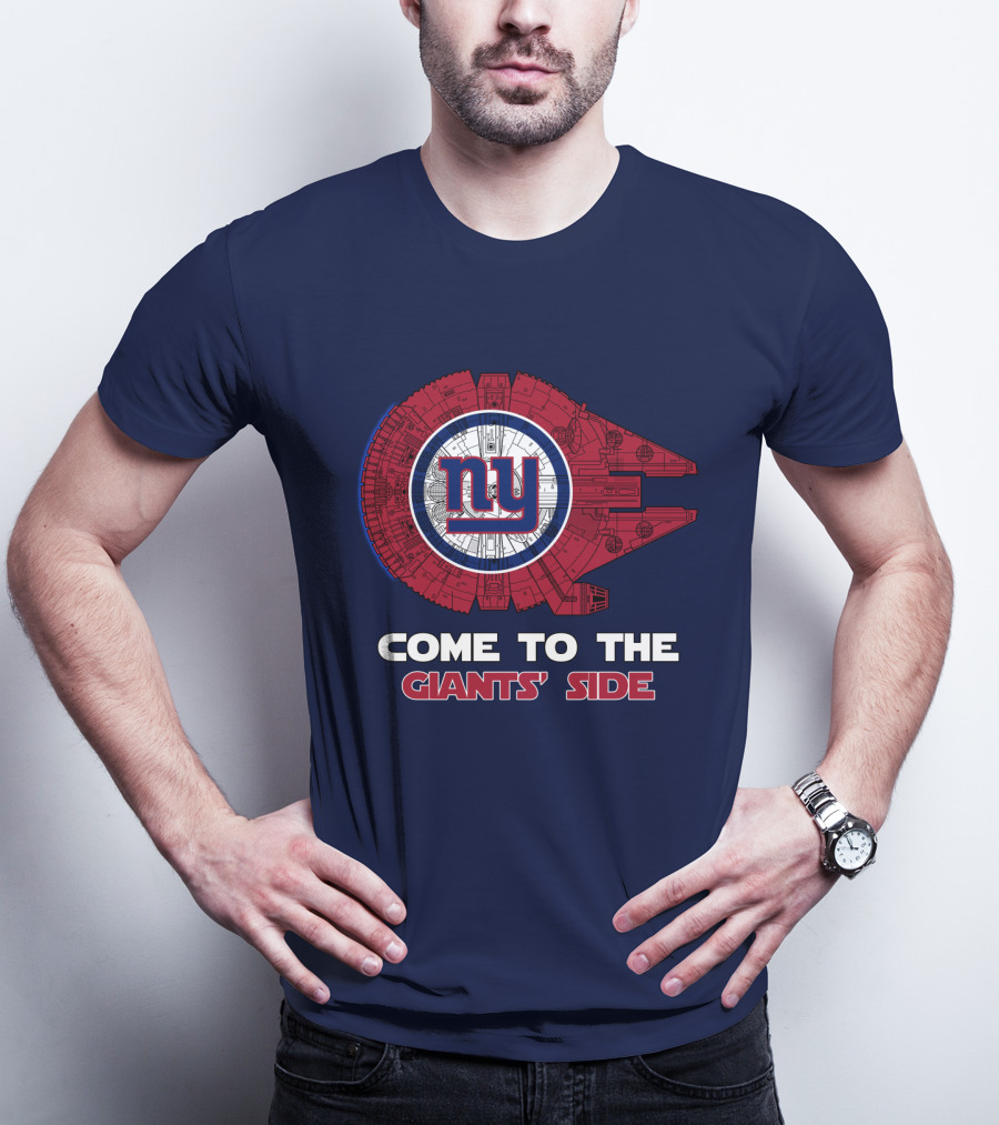 Come To The Giants' Side New York Giants Millennium Falcon T-Shirt