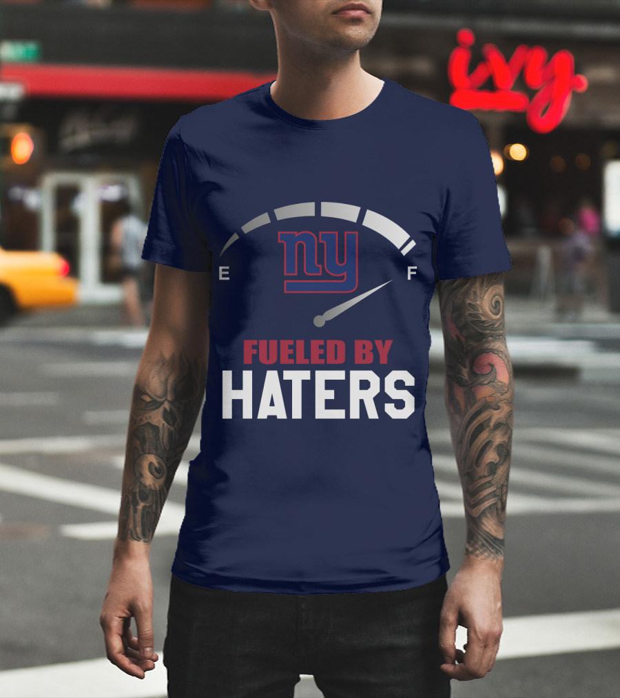 New York Giants Fueled By Haters Fuel Gauge T-Shirt