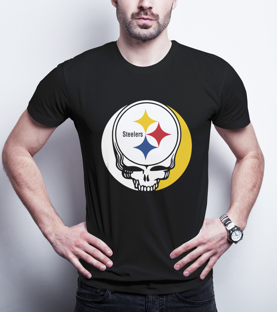 GRATEFUL DEAD Steelers Skull With Team T-Shirt