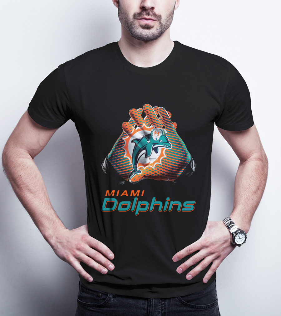 Miami Dolphins Nfl Team Gloves Fan T-Shirt