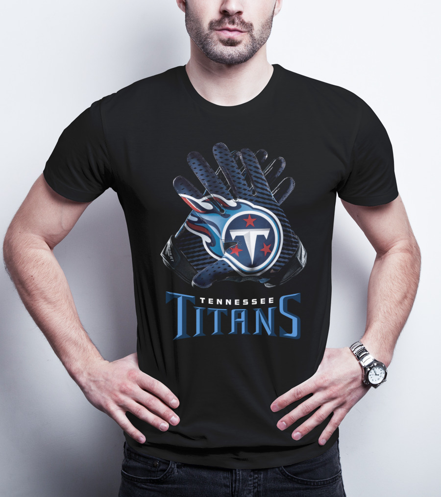 Tennessee Titans Nfl Gloves Team Logo Football Fan Gear T-Shirt