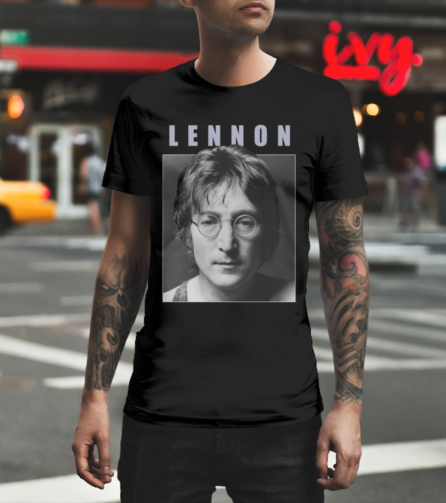 Lennon Black And White Portrait Photography T-Shirt
